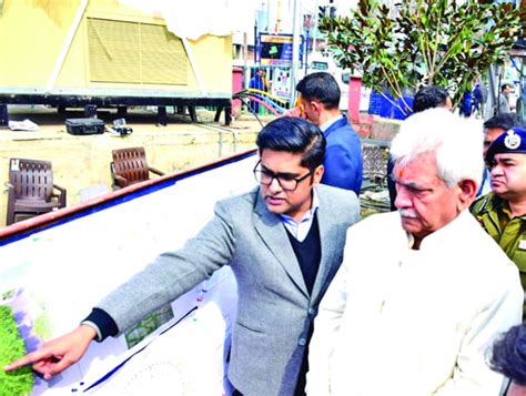 Sinha Inspects Progress Of Balidan Stambh In Srinagar Statetimes