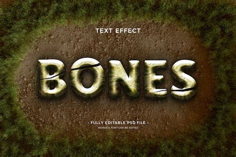 Premium Psd Bones Text Effect