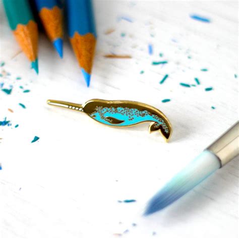 Narwhal Enamel Pin Whale Enamel Pin Hard Enamel Pin Etsy