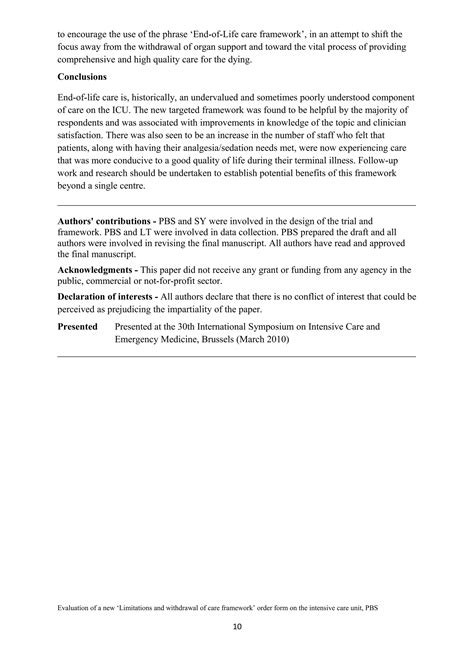 End Of Life Care Icu Framework Doc Lung And Respiratory Health