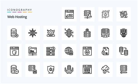 25 Web Hosting Line Icon Pack 19754611 Vector Art At Vecteezy