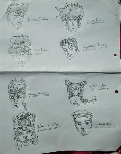 I Sketched All The Jojos Kind Of Massacred Jonathan And Johnny R Stardustcrusaders