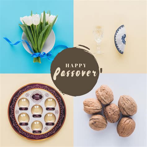 Happy Passover Greeting With Tulips And Nuts Online Instagram Post
