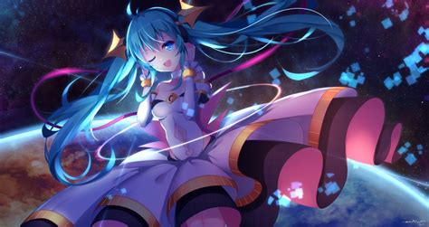 蓝色的眼睛金色的头发衣服初音未来4k超高清壁纸推荐 极品壁纸