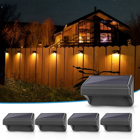 Aulanto Solar Fence Lights With Warm White And Rgb Lock Mode 4pack