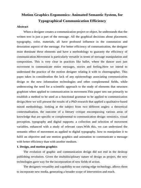 Motion Graphics Ergonomics Animated Semantic System For Typographical Communication Efficiency