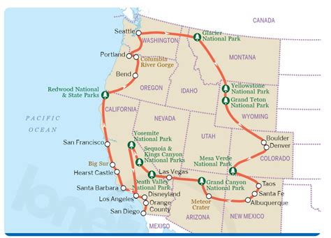 Map Of West Coast Usa Road Trip