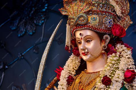 Premium Photo Idol Statue Of Goddess Maa Durga Happy Navratri And