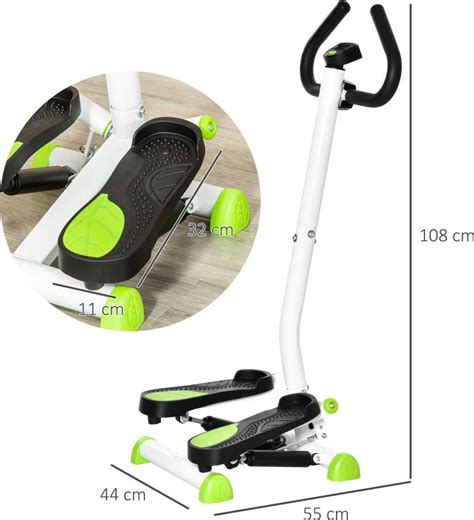 Homcom Stepper Fitness Swing Stepper Su Lcd Ekranu Ir Rankena Namų Treniruoklis Iki 100 Kg