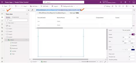 Office Users Connector People Picker Control Power Apps