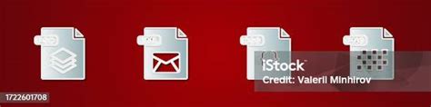 Set Psd File Document Eml Css And Png Icon Vector Stock Illustration