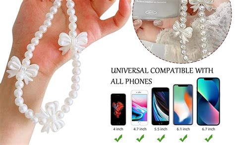 Dkddsss Lot De 4 Dragonne De Téléphone En Perles Bijoux Et Chaîne Pour Portable Pour Femmes Et