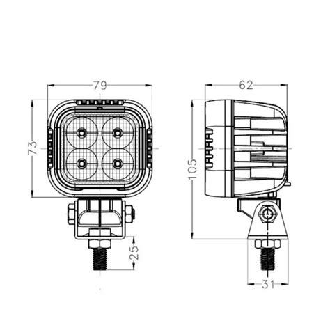 Excavator Forklift Trucks Use 30 40w Square Euro Type Led Work