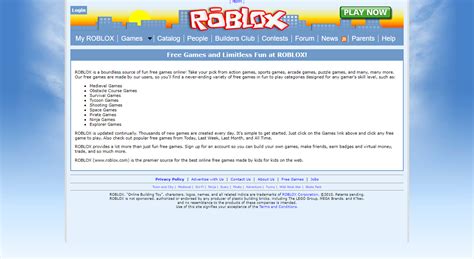 Roblox In 2010 Web Design Museum