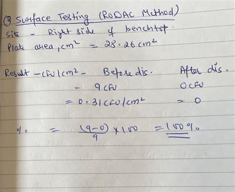Solved 4 Surface Testing Rodac Mcthod Site Right Side