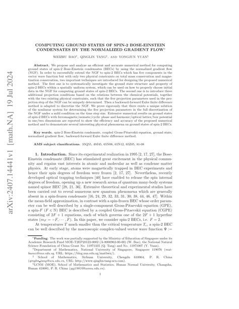 Pdf Computing Ground States Of Spin 2 Bose Einstein Condensates By