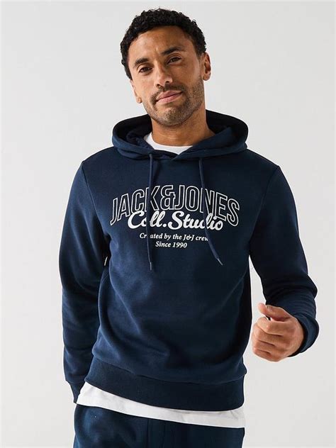 Jack And Jones Makoto Hoodie Navy Littlewoods