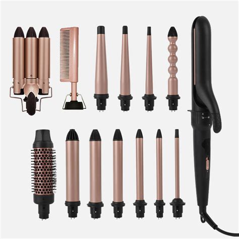 14 In 1 Curling Wand Set With Hair Straightener Brush Utrust