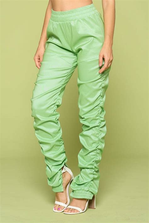 Leather Pu Ruched Pants Idcc53916 Wp12239id53916