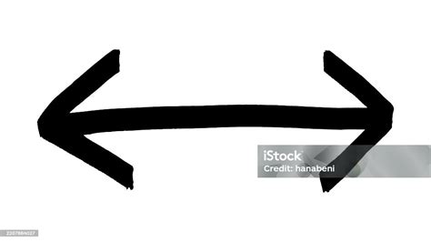 Hand Drawn Both Sides Axis Arrow Vector Icon Illustration Stock Illustration Download Image