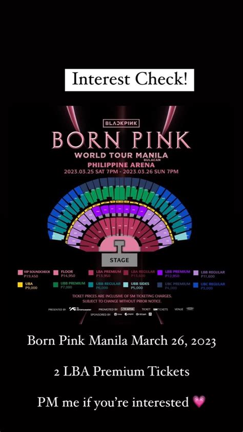 2 Blackpink Born Pink In Manila March 262023 Lba Premium Tickets