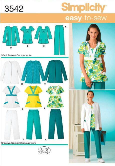 Womens And Mens Easy To Sew Scrubs Sewing Pattern Simplicity 4101