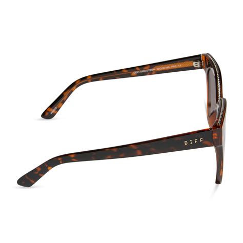 Paris Square Sunglasses Dark Tortoise And Brown Gradient Diff Eyewear