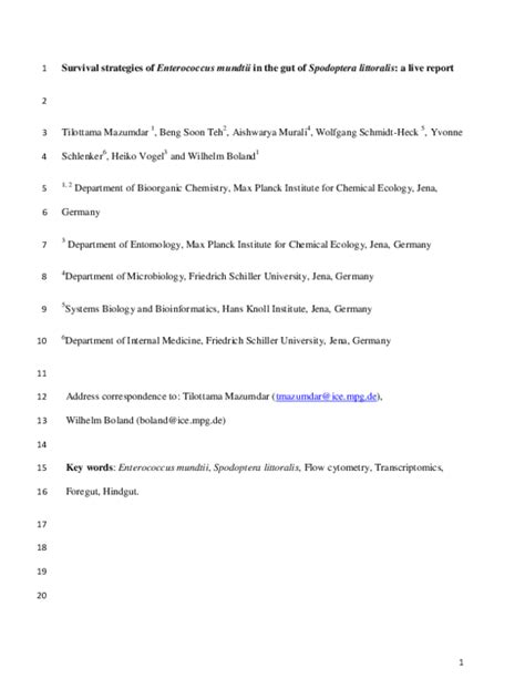 Pdf Transcriptomics Reveal The Survival Strategies Of Enterococcus
