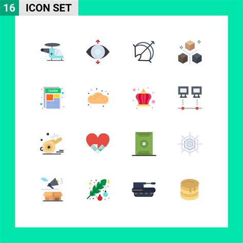 Modern Set Of 16 Flat Colors Pictograph Of Programing Development