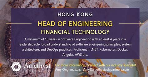 Amethyst Partners On Linkedin Financialtechnology Headofengineering Softwareengineering