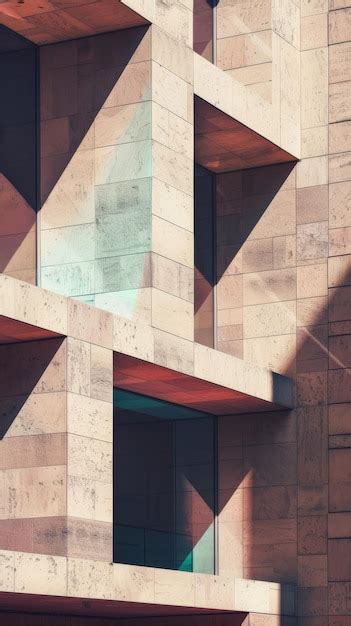 Premium Photo Modern Architectural Facade With Geometric Patterns And