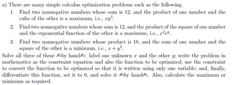 Solved There Are Many Simple Calculus Optimization Problems