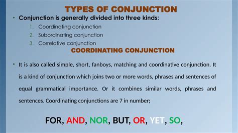 Conjunctions And Its Typespptx Conjunction Pptx