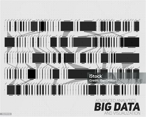 Ilustración De Visualización De Datos Grandes En Escala De Grises Infografía Futurista Diseño