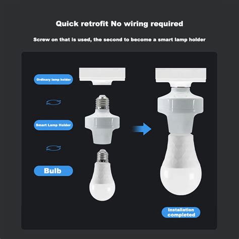 Wifi Smart Lamp Holder Remote Control Light Socket E26 E27 Bulb Socket