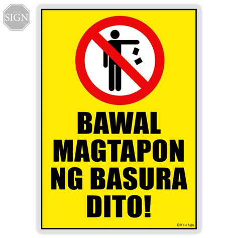 Bawal Magtapon Ng Basura Dito Sign Laminated Signage A4a3 Size