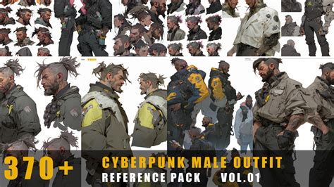 Artstation 370 Cyberpunk Male Outfit References Pack Vol01 Artworks