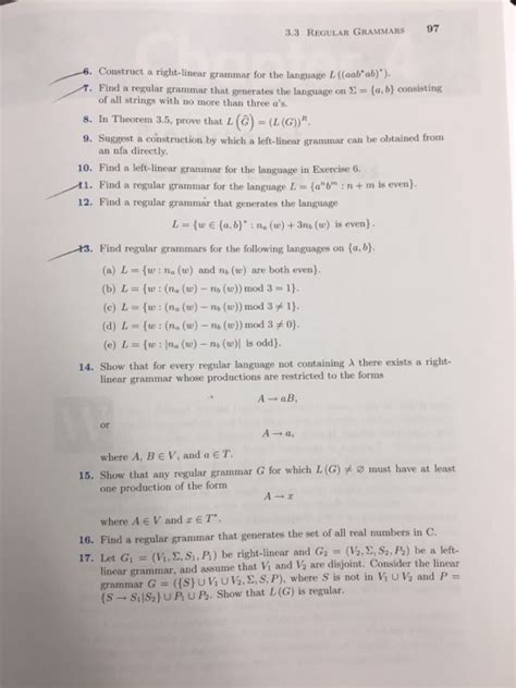 solved construct a right linear grammar for the language