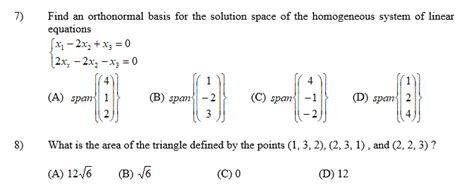Solved 7 Find An Orthonormal Basis For The Solution Space
