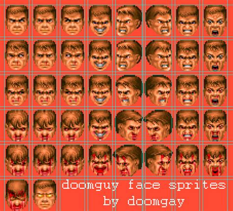 Doomguy Face Sprites Free Psd File Include By Doomgay On Deviantart
