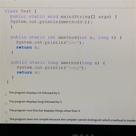 Solved Class Test Public Static Void Mainstring Args
