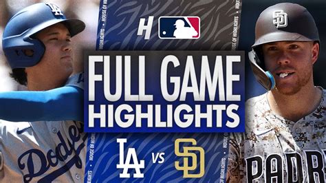 Los Angeles Dodgers Vs San Diego Padres Full Game Highlights August