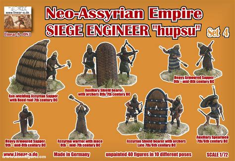 Berliner Zinnfiguren Neo Assyrian Empire Set 4 Siege Engineers