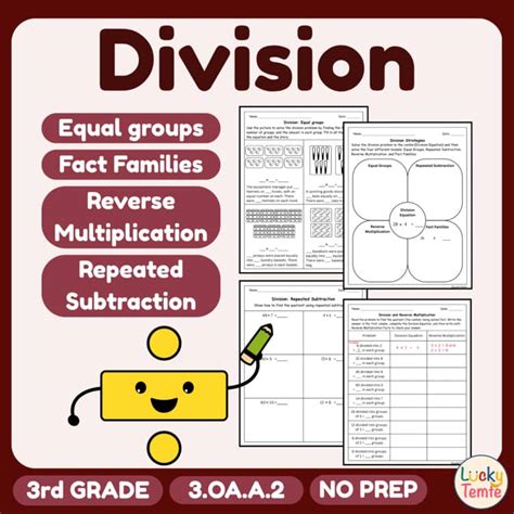 Division Worksheets Equal Groups Repeated Subtraction Reverse Multiplication