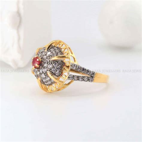Ruby Modern Gold Ring Raza Jewellers
