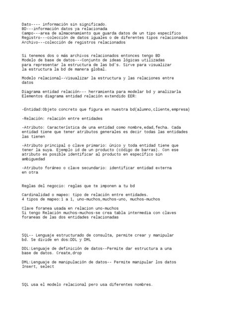 base de datos pdf sql datos de computadora