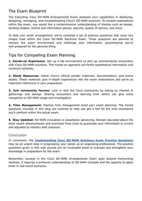 PPT Mastering The Cisco SD WAN Solutions Exam A Comprehensive Practice Question Edition