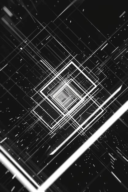 Premium Photo A Monochrome Image Of A Square Architectural Structure