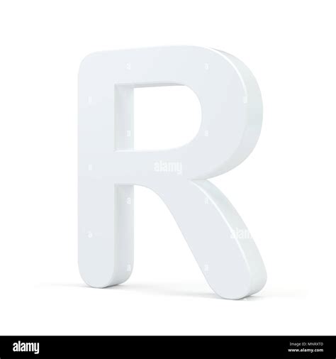 White Letter R Isolated On White Background D Rendering Stock Photo Alamy