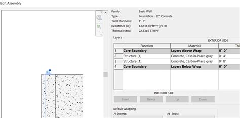 solved strange revit behavior for walls made of several layers of the